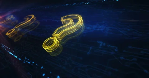 Question mark search and quest symbol cy... | Stock Video | Pond5