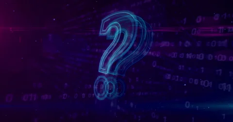 Question mark sign on digital background... | Stock Video | Pond5