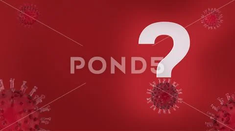 Question mark surrounded by red viruses on studio background.: Royalty ...