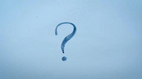 Question mark on a wet window. | Stock Video | Pond5