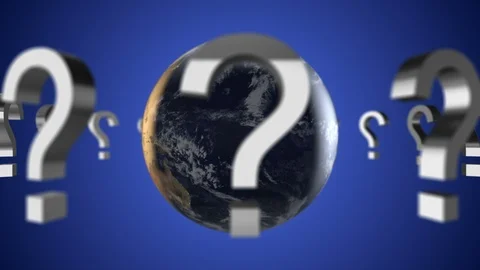 question mark world - blue background | Stock Video | Pond5