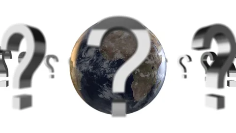 question mark world - white background | Stock Video | Pond5