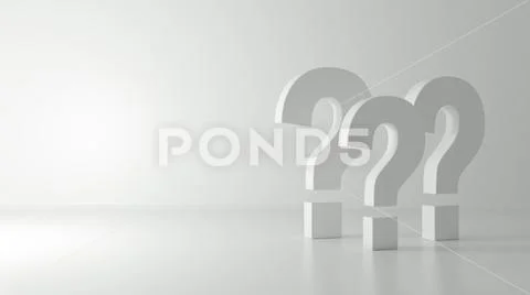 Question marks concept in gray empty room 3D rendering ~ Clip Art ...
