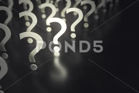 Question marks with focus effect. Concept Idea. 3d rendering ...