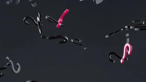 Question marks, symbols falling black an... | Stock Video | Pond5