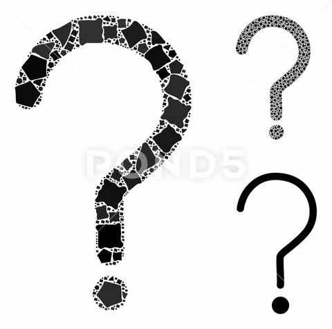 Question sign Mosaic Icon of Uneven Items Illustration #119184100