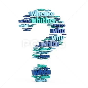 Question Words in Shape of Question Mark. 3d Rendering ~ Clip Art ...
