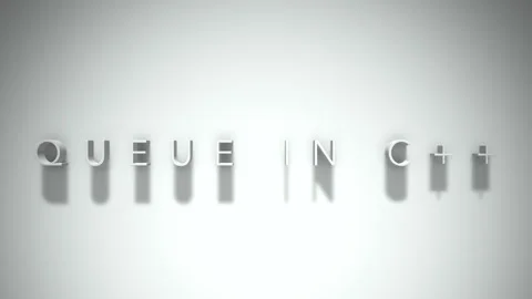 queue in c 3D title animation white text... | Stock Video | Pond5