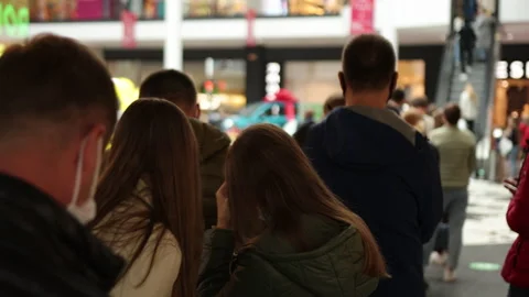 Crowd Of People Waiting In Line Stock Video Footage | Royalty Free ...