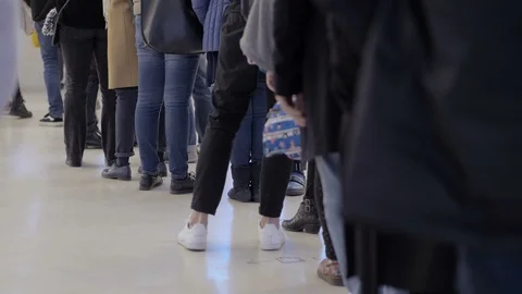 People Queue Stock Footage ~ Royalty Free Stock Videos | Pond5