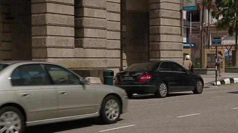 Quick Pan from A Black Mercedes-Benz Car... | Stock Video | Pond5