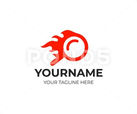Quick search and flame, fire, logo design: Graphic #160074161