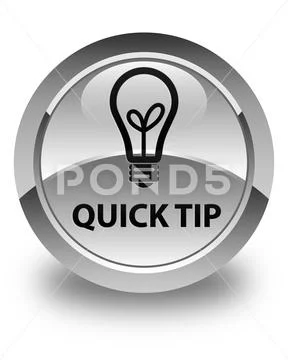 Quick tip (bulb icon) glossy white round button: Graphic #84359045