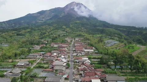 Quiet Stabelan village on volcano slope ... | Stock Video | Pond5