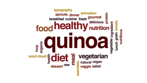 Quinoa animated word cloud. Kinetic typo... | Stock Video | Pond5
