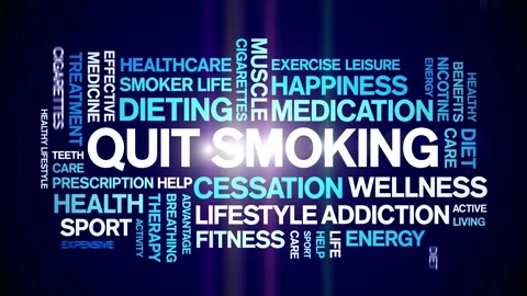 Quit Smoking animated tag word cloud,ani... | Stock Video | Pond5