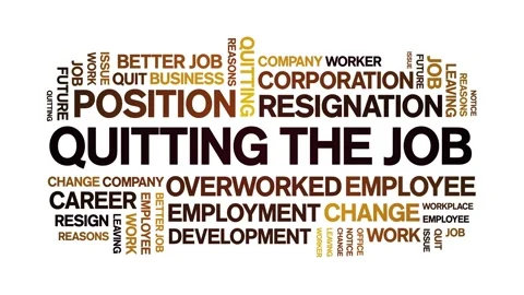 Quitting The Job animated word cloud,ani... | Stock Video | Pond5