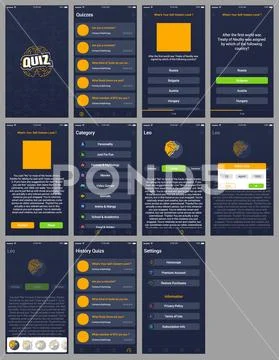 Quiz app ui design mobile user interface vector: Royalty Free #126820958