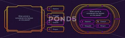 Quiz game template, contest question answer option ~ Clip Art #261805547