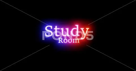 Quote neon signs study room written neon glowing image on black ...