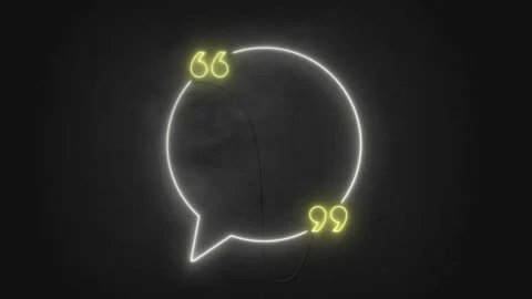Quote speech bubble neon frame motion ba... | Stock Video | Pond5