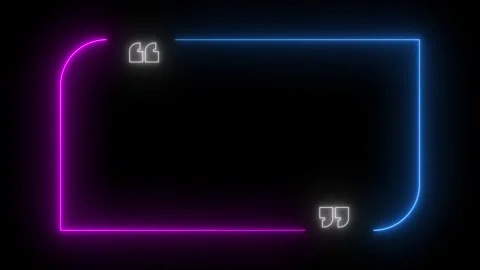 quotes neon frame frame border animated ... | Stock Video | Pond5