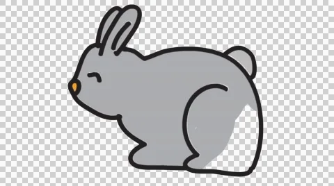 rabbit animation with transparent backgr... | Stock Video | Pond5