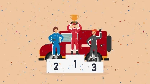 Racer winner champion in podium cup thro... | Stock Video | Pond5