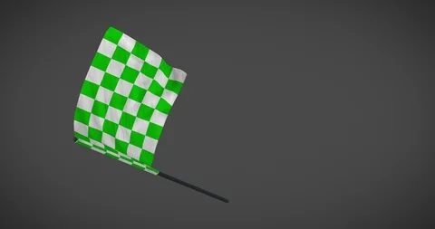 Racing flags - Green checkered flag loop... | Stock Video | Pond5