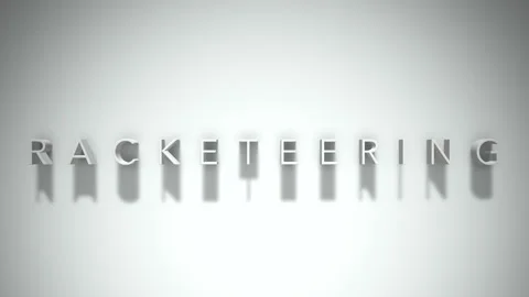 racketeering 3D title animation white te... | Stock Video | Pond5