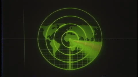 Radar Display Sonar Screen Retro Film Ef... | Stock Video | Pond5