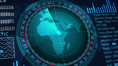 Radar HUD Screen Animation 4K. sonar rad... | Stock Video | Pond5