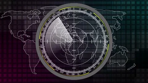 Radar HUD Screen Animation 4K. sonar rad... | Stock Video | Pond5