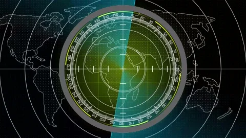 Radar HUD Screen Animation 4K. sonar rad... | Stock Video | Pond5