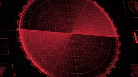 Radar screen animation, Red color moving... | Stock Video | Pond5