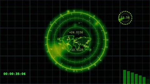Radar screen digital mapping system abst... | Stock Video | Pond5