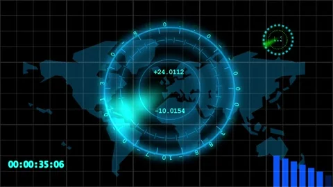 Radar screen digital mapping system abst... | Stock Video | Pond5