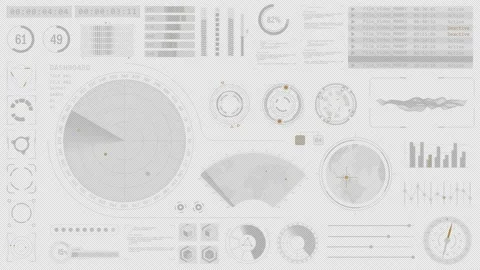 Radar screen with futuristic HUD abstrac... | Stock Video | Pond5