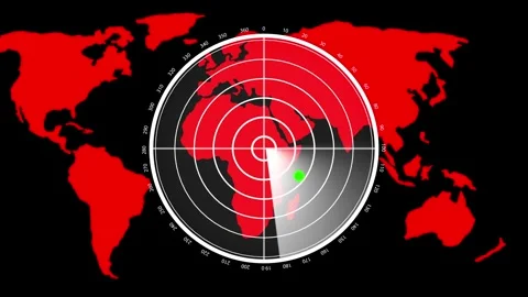 Radar screen with world map and detected... | Stock Video | Pond5