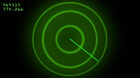 Radar signal circles path in rotation an... | Stock Video | Pond5