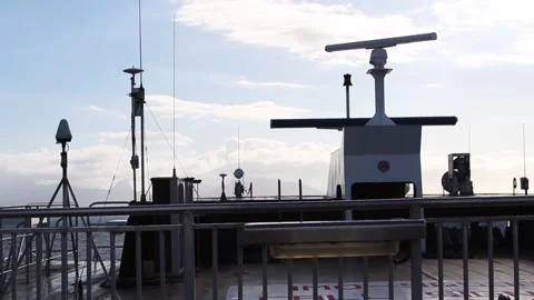 Radar Spinning On Ferry Boat With Faint ... | Stock Video | Pond5