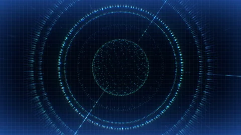 Radar style screen with circular arrays | Stock Video | Pond5