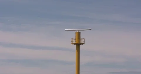 radar tower with a rotating antenna | Stock Video | Pond5