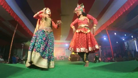 Radha Krishna Dance On Stage In Traditio... | Stock Video | Pond5
