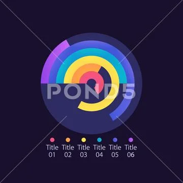 Radial bar infographic chart design template for dark theme ~ Clip Art ...