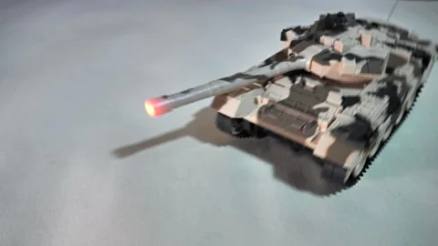 radio-controlled toy tank that drives, r... | Stock Video | Pond5