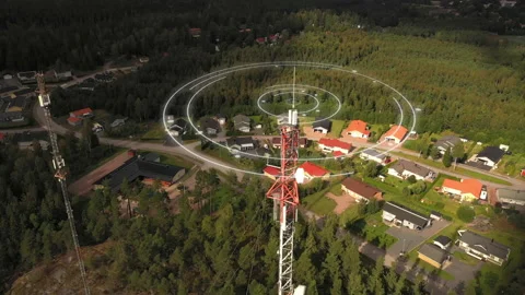 Radio tower sending transmission signal ... | Stock Video | Pond5