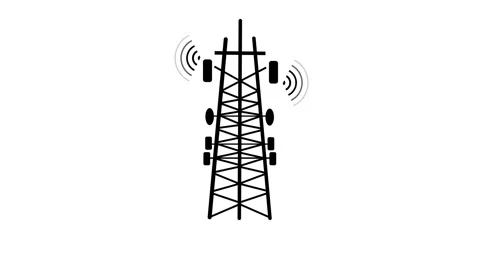 Radio Tower with Signal Waves Animation,... | Stock Video | Pond5
