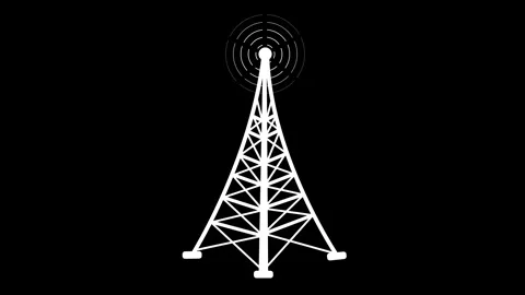 Radio Tower with Signal Waves Animation,... | Stock Video | Pond5