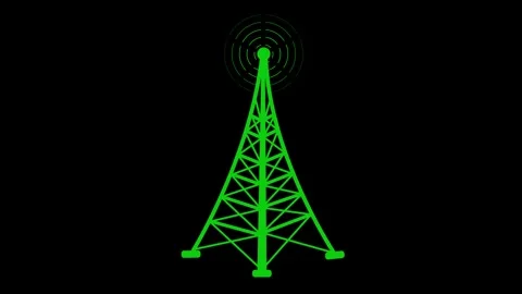 Radio Tower with Signal Waves Animation,... | Stock Video | Pond5